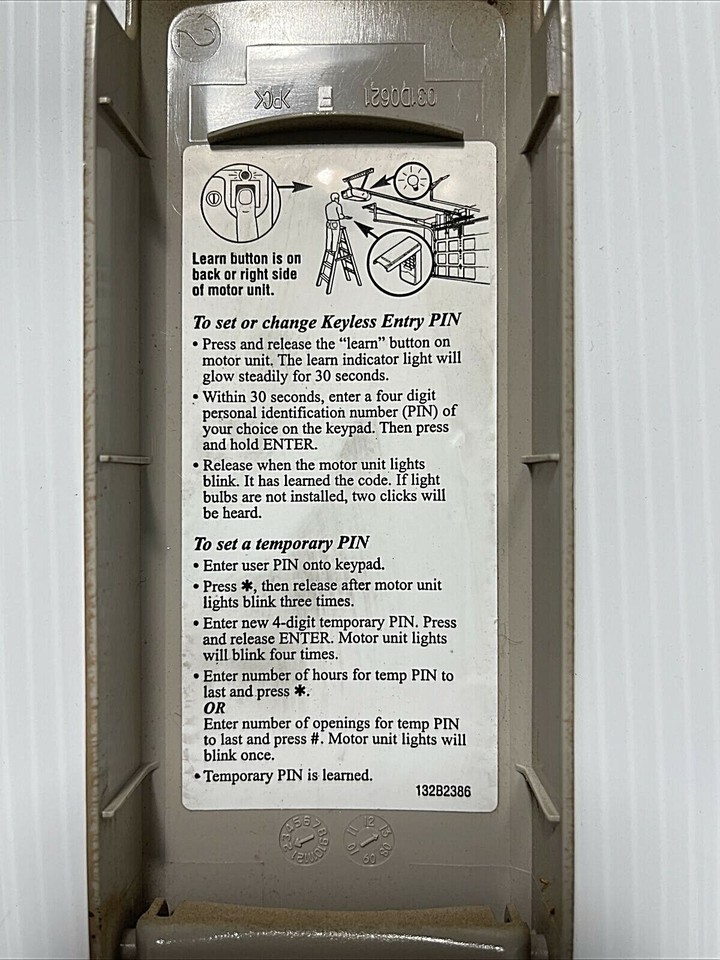 OEM Chamberlain Liftmaster 940ESTD Keypad Wireless Keyless Entry Yellow ...