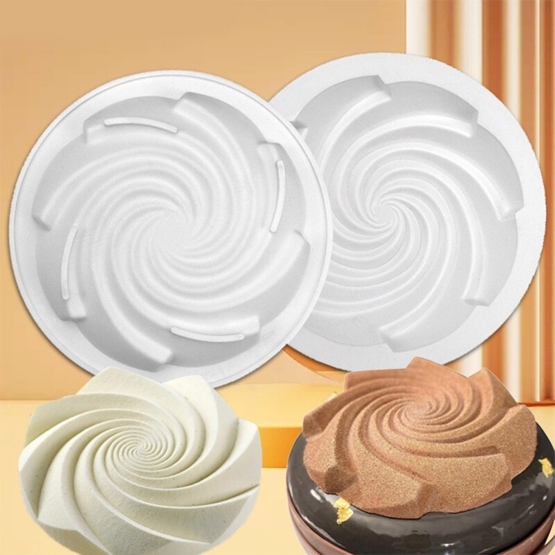 Round Whirlwind Shape Kitchen Baking Mold Silicone Cake Decorating ...