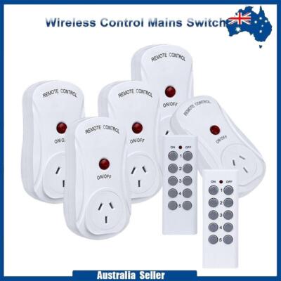 Wireless Control Mains Power Point Socket 1/2/5 Outlet with Remote ...