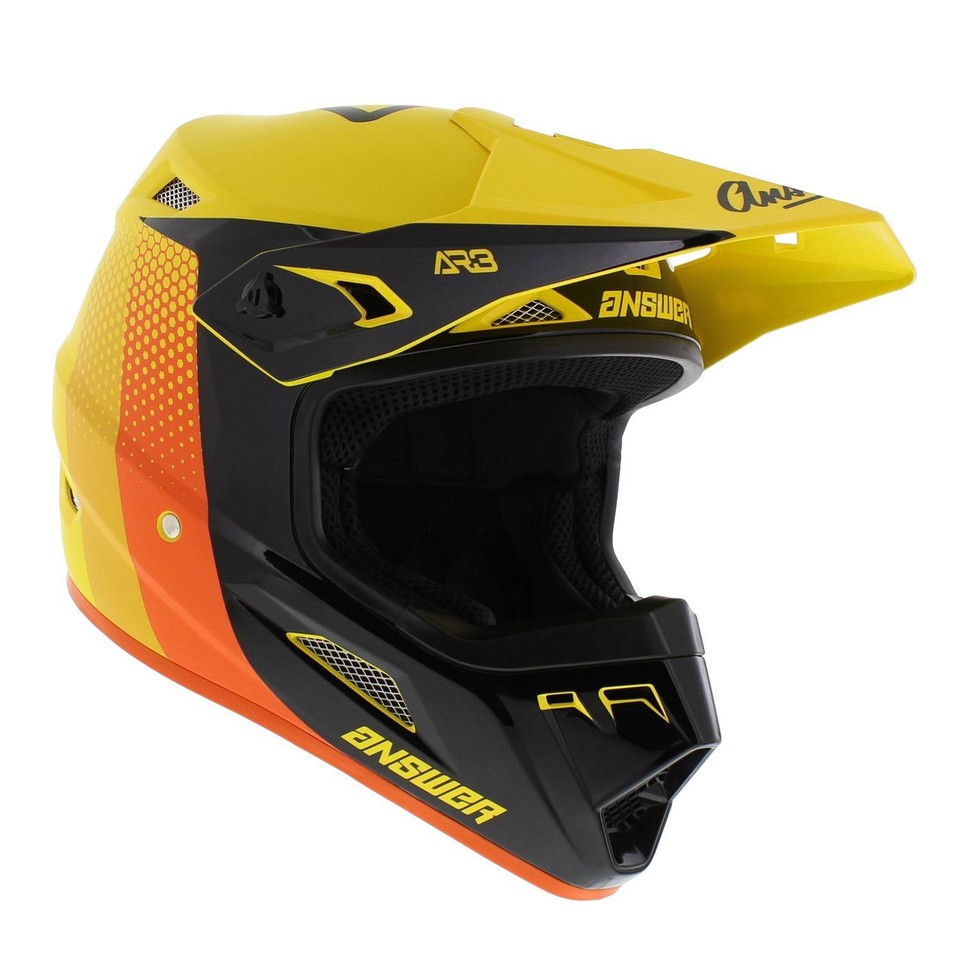 Answer AR3 MX Helmet Pace Yellow Black Orange - Size L | eBay