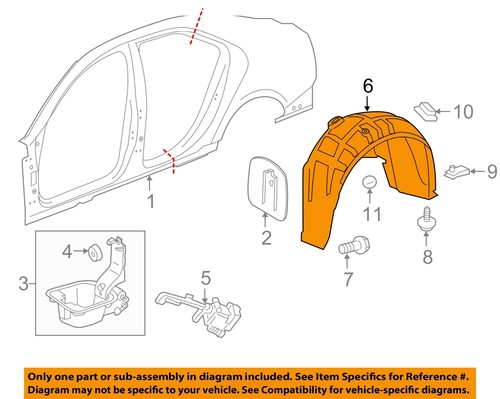Cadillac GM OEM 13-18 ATS Quarter Panel-Wheelhouse Liner Right 23130488 ...