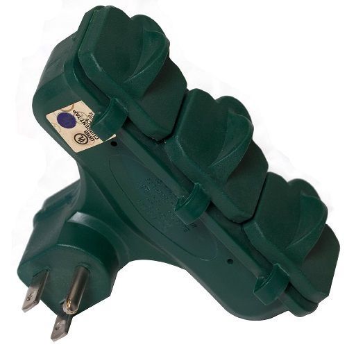 (100) KAB-3FLU Plug In Heavy Duty 3 Way Green Outdoor Electrical Outlet ...