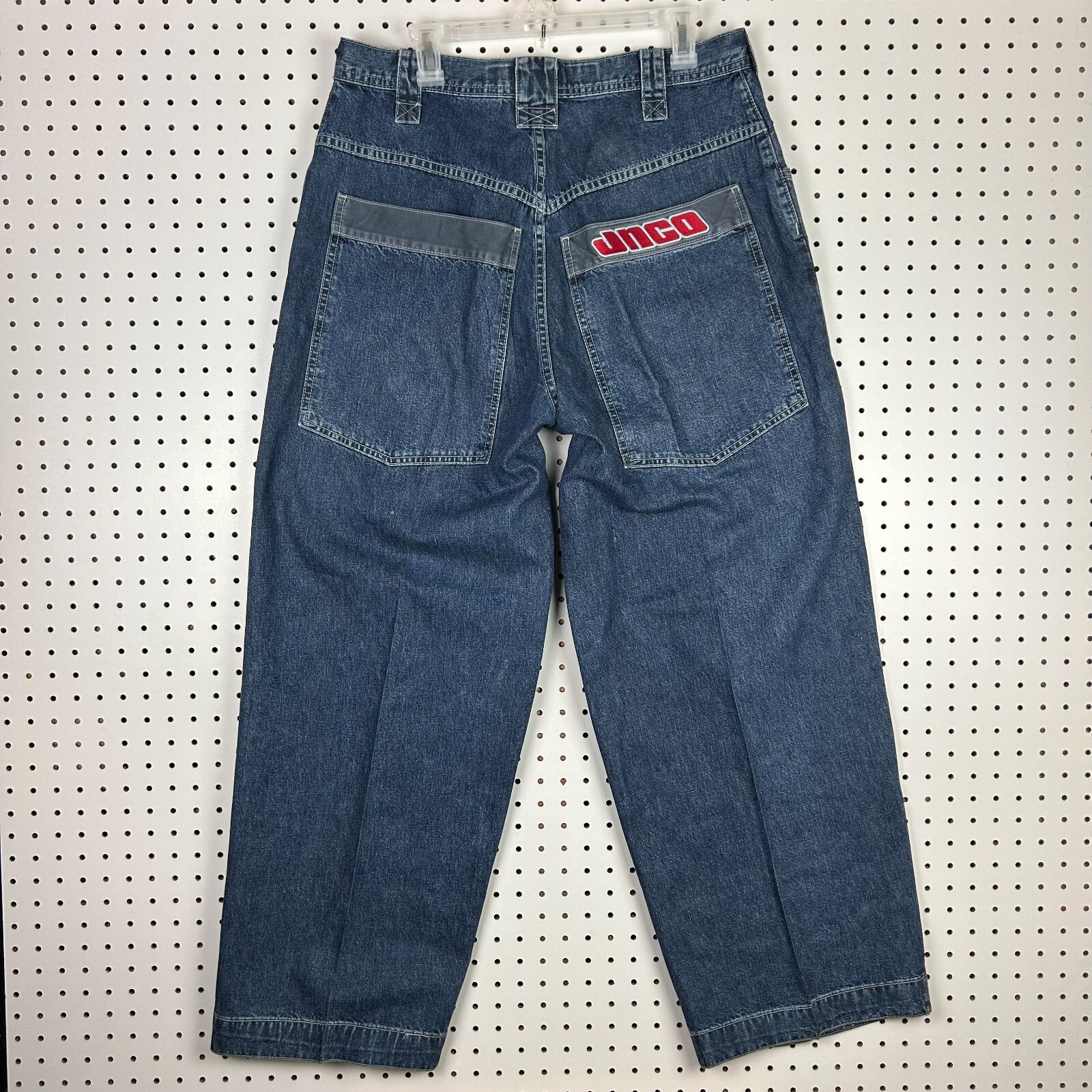 JNCO Industries Y2K Baggy Wide Leg Jeans 34x30 Hip Hop Skate Blue Logo ...
