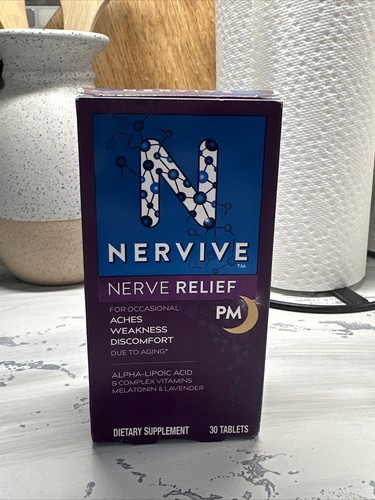 Nervive Nerve Relief PM B Complex Vitamins Melatonin 30 Tablets BB 11/ ...