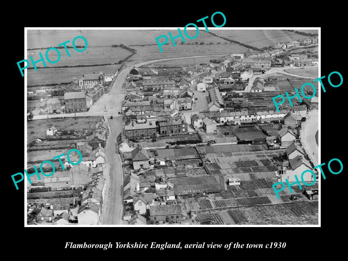 6x4 HISTORIC PHOTO OF FLAMBOROUGH YORKSHIRE ENGLAND TOWN AERIAL VIEW ...