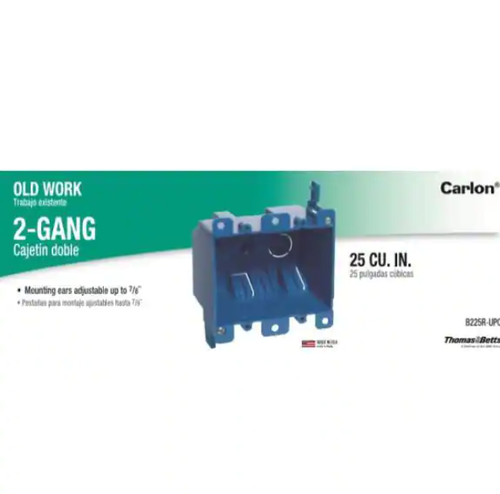 2-Gang 25 cu. in. PVC Old Work Electrical Switch and Outlet Box, Fire ...