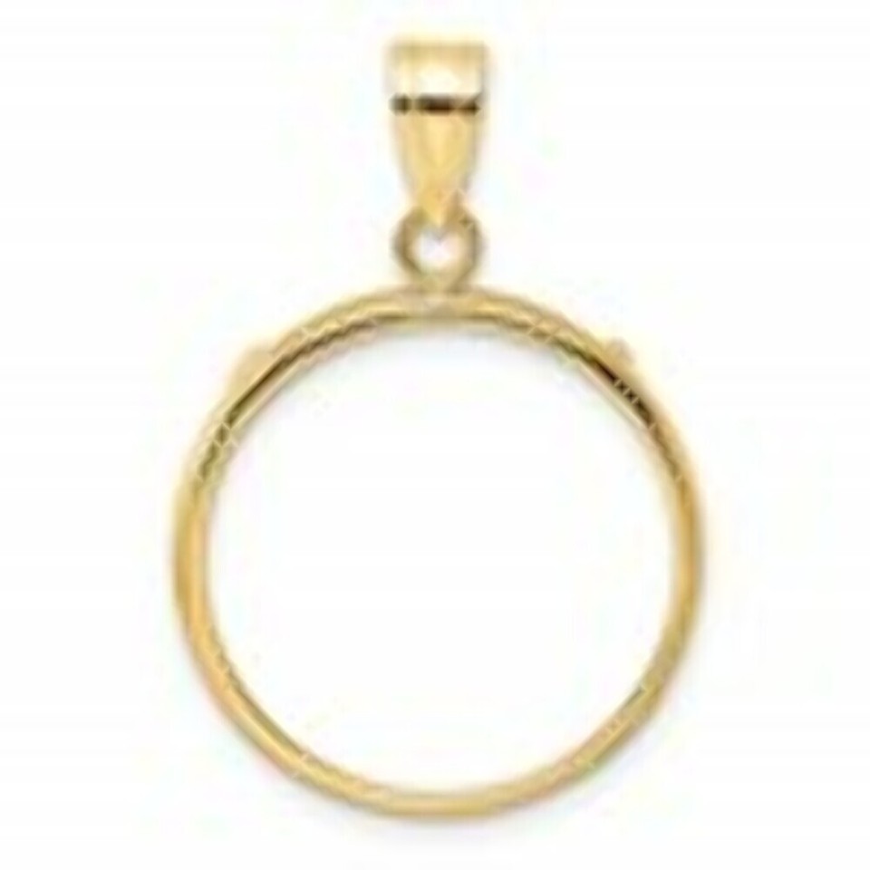 Gold Coin Bezel Pendant Mounting in 10K Yellow Gold - 13mm - 39.5mm ...