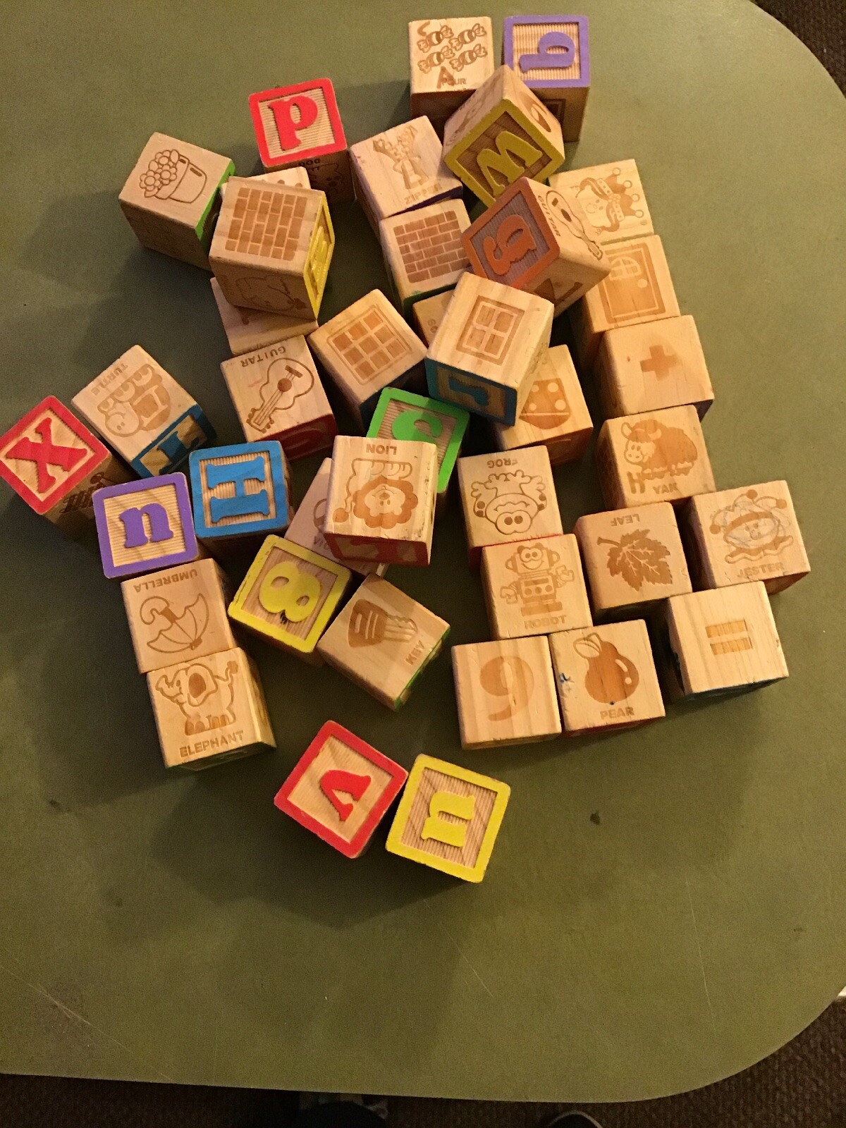 Lot 40 Wooden Building Blocks Garanimals Alphabet Numbers, With Box. | eBay