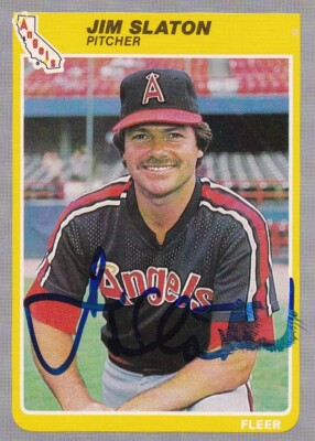 Jim Slaton 1985 Fleer Baseball Autographed Card #313 California Angels ...