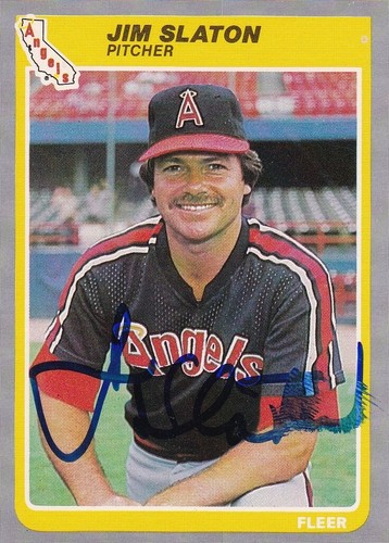 Jim Slaton 1985 Fleer Baseball Autographed Card #313 California Angels ...