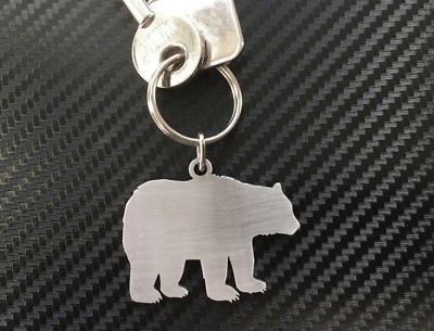 BEAR Grizzly Brown Fur Cute Animal Keyring Keychain Key Fob Stainless ...