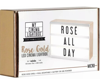 My Cinema Lightbox Rose Gold Light Box, Micro LED Marquee with 100 ...