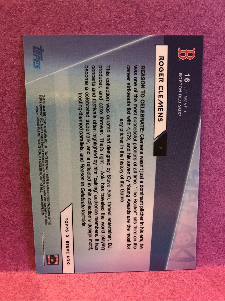 2020 TOPPS X STEVE AOKI WAVE 1 ROGER CLEMENS BASE CARD #16 | eBay