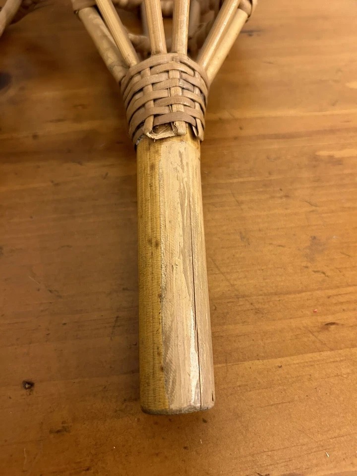 Set Of 2 Vintage Bamboo Wicker Rattan Woven Takraw Ball Toss Game Scoop ...