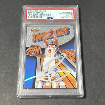 2003-04 Topps Finest #90 Tim Thomas Signed Card AUTO PSA Slabbed Knicks ...