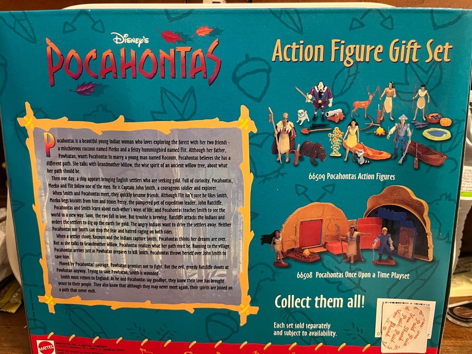 Mattel Disney Pocahontas & Chief Powhatan John Smith Ratcliffe Figure ...