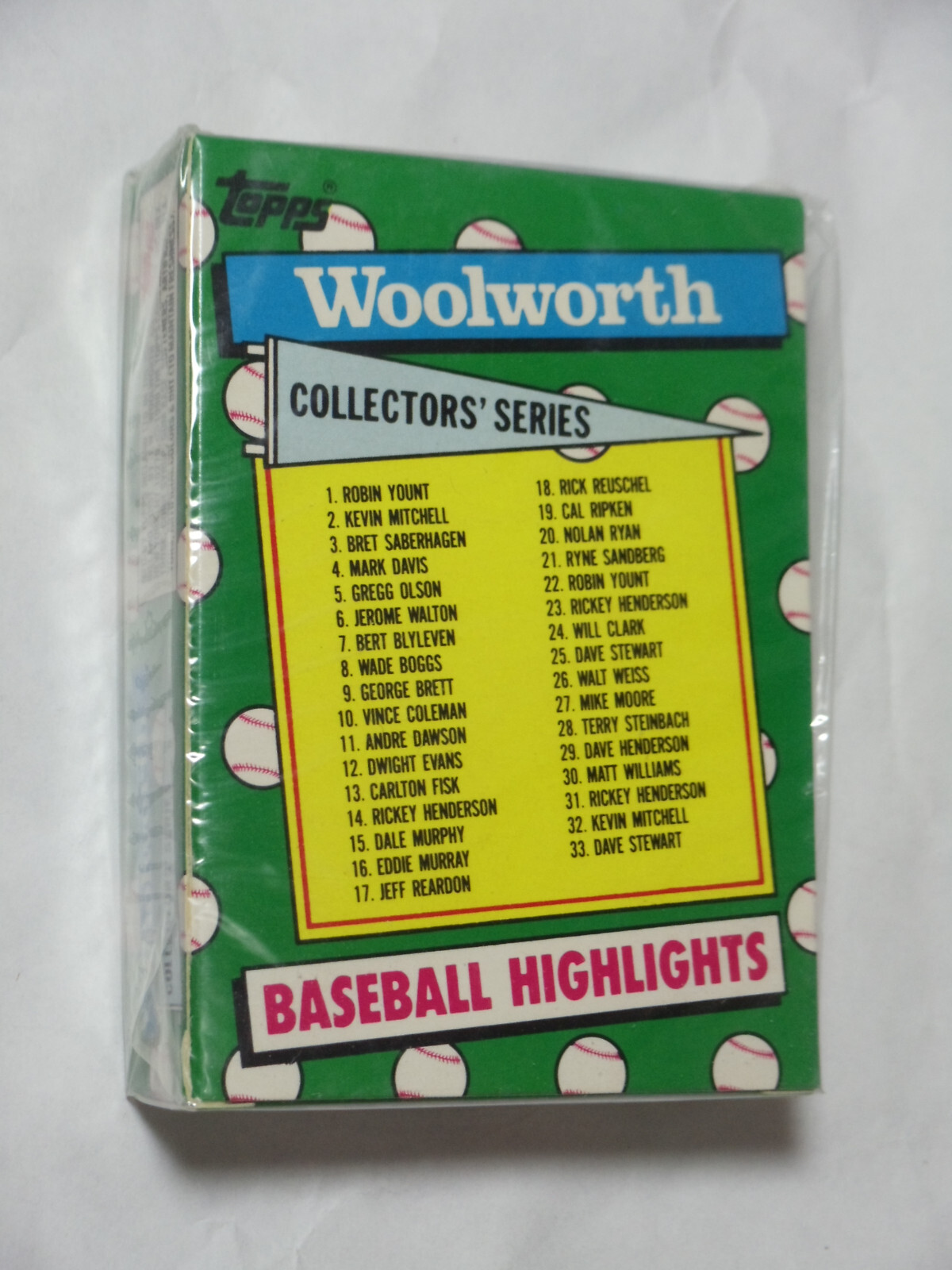 Topps 1990 Woolworth Baseball Highlights Baseball Card Set, 33 Cards ...