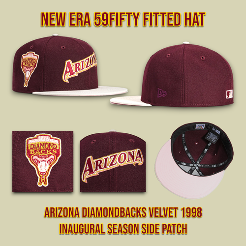 New Era Arizona Diamondbacks Velvet 59FIFTY Hat 1998 Inaugural Side ...