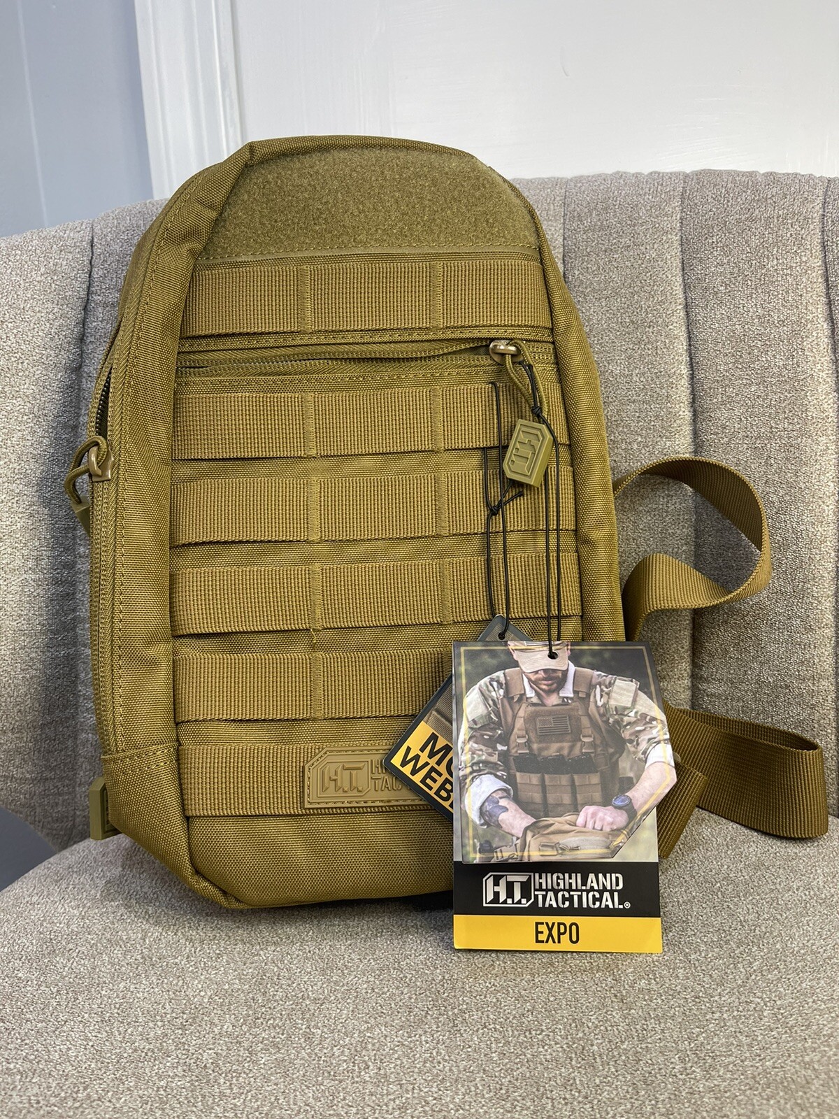 $80 Highland Tactical EXPO EDC Molle Crossbody Sling Bag Dark Desert ...