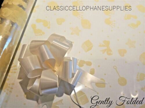 CREAM BABY Cellophane gift wrap baby shower hamper birth NAPPY CAKE ...