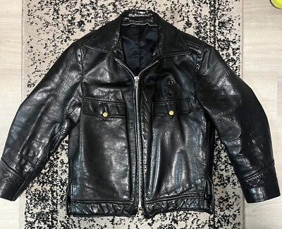 Vintage NYPD Police Black Horsehide Leather Jacket by Miklos Sas | eBay