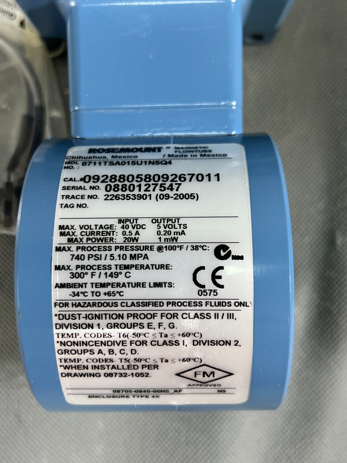 Rosemount 8711TSA015U1N5Q4, Magnetic Flow tube | eBay