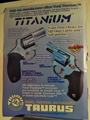 TAURUS TITANIUM REVOLVER HANDGUN FIREARM ORIGINAL VTG 1999 ...