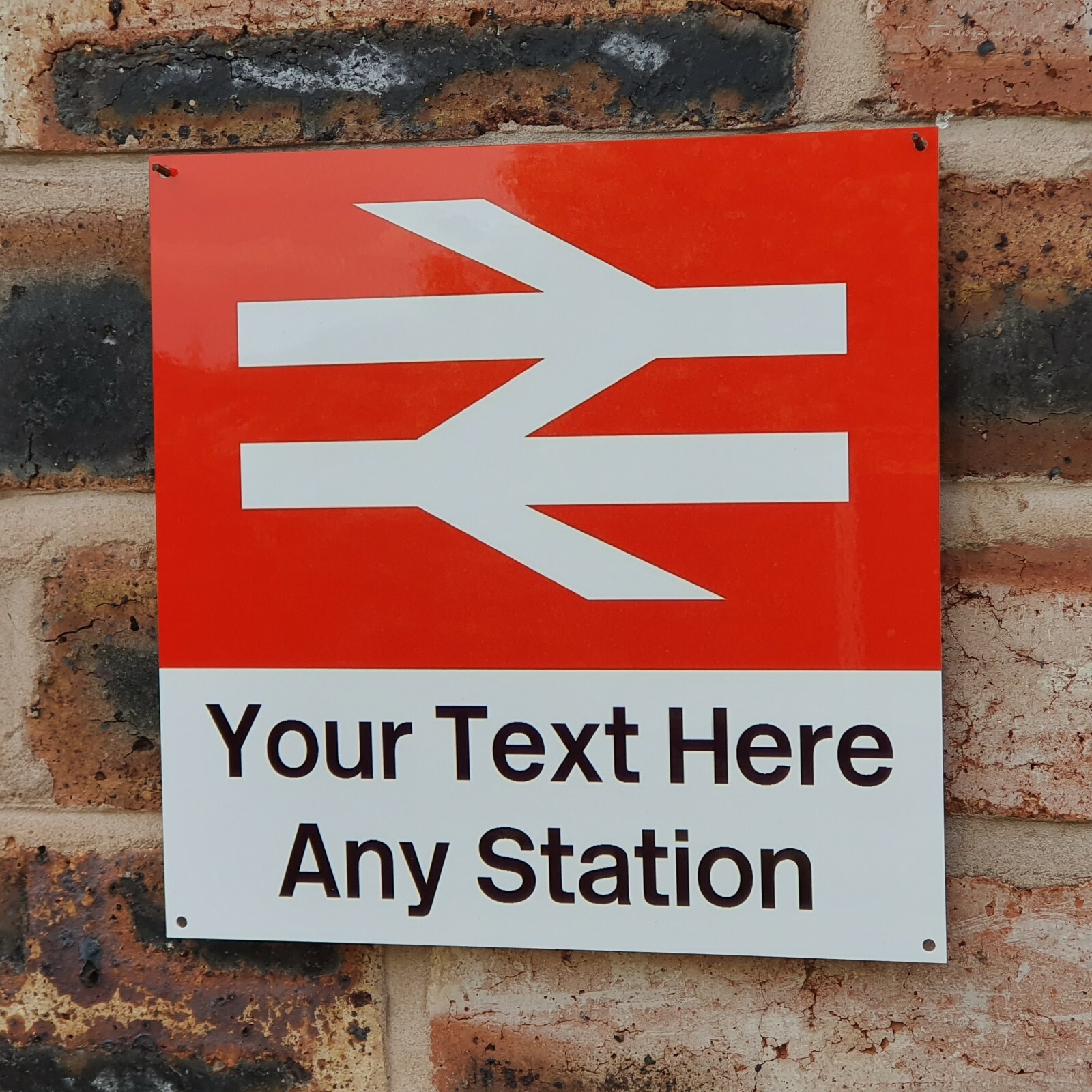 Customised British Rail Station Aluminium Sign 20x20cm Personalised ...