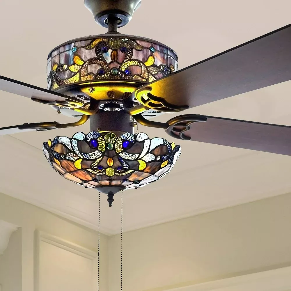 Tiffany Style Ceiling Fan Hampton Bay | Shelly Lighting