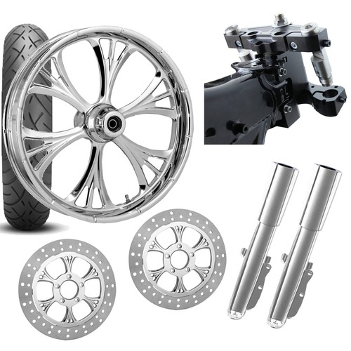 RC 26 Majestic Chrome Wheel Tire Neck Rake Front End Package Harley ...