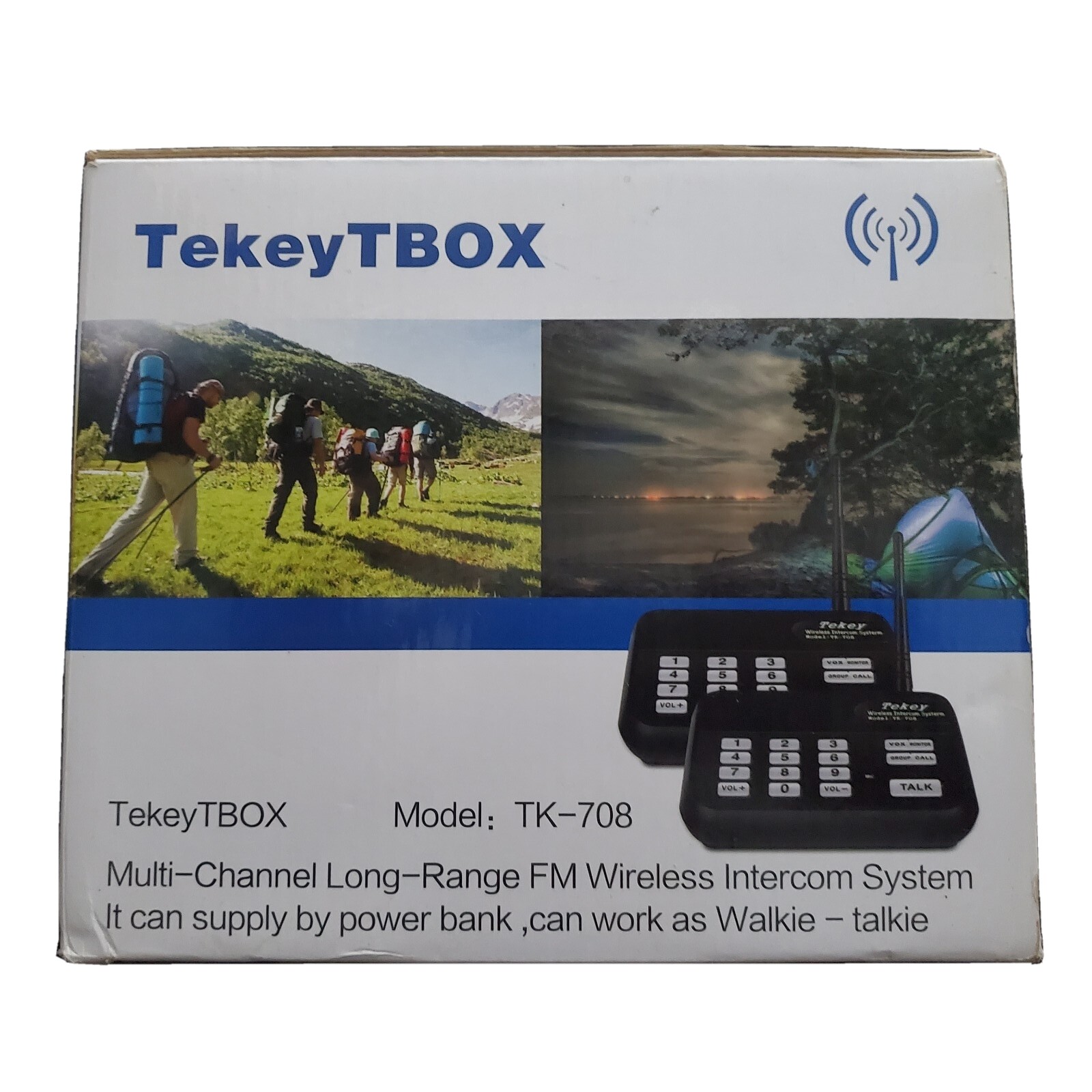 Tekey TBOX TK-708 Multi-Channel Long Range FM Wireless 3 Black Intercom ...