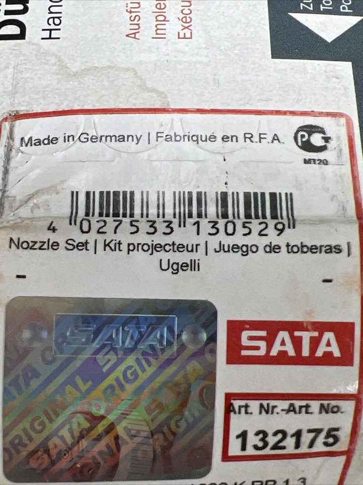 SQ132175-SATA USA INC 132175 SATAjet 1000 K RP 1.3 Spray Gun Nozzle Set ...
