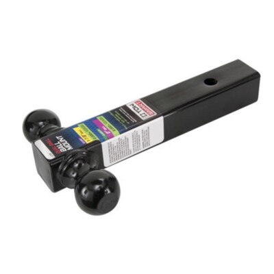 Black 2" Rugged Steel Dual Ball Mount Trailer Hitch Rust Corrosion ...