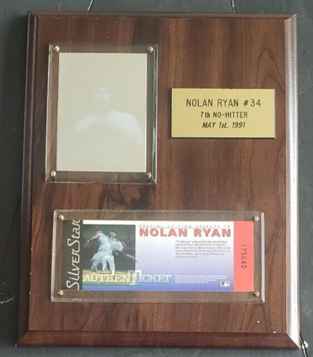 NOLAN RYAN 7th NO HITTER MAY 1st 1991 SP AUTHENTICKET WALL PLAQUE ...