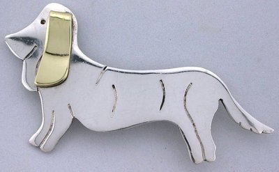 Cocker Spaniel Two Tone Dog .925 Sterling Silver Pin Brooch EBS5046 ...