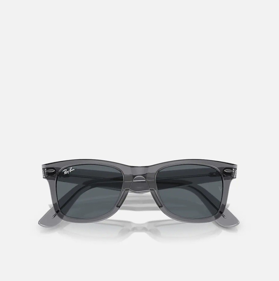 Ray Ban Wayfarer Transparent Grey/Grey Lenses Sunglasses RB2140 50MM | eBay