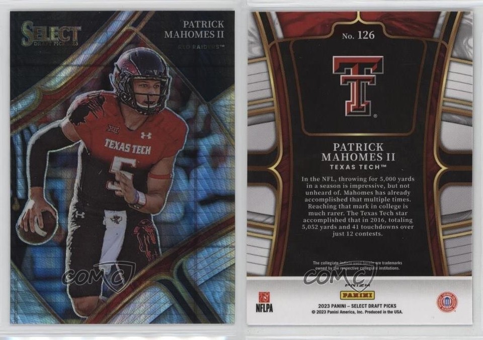 2023 Panini Select Draft Picks Field Level Hyper Prizm Patrick Mahomes ...