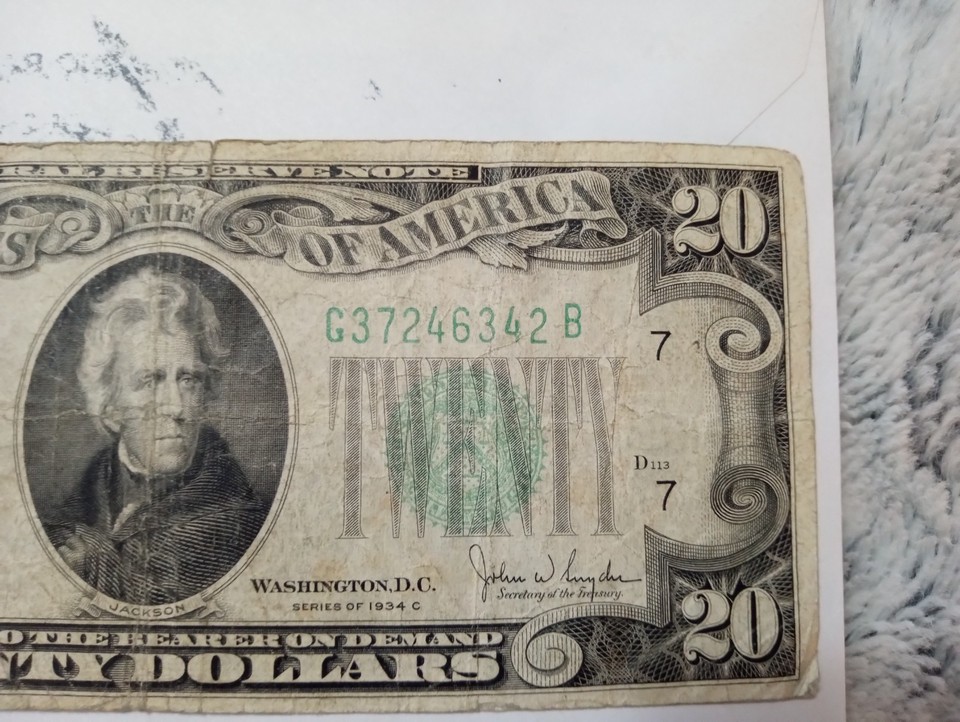 1934 Series C 20 dollar bill Chicago - Error | eBay