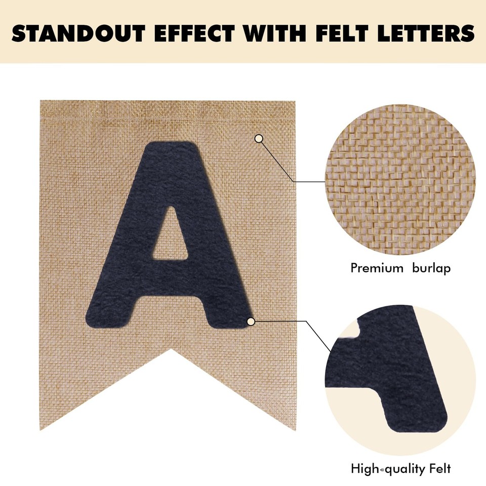 Custom Banner Kit, 28 Burlap Banner with 92 Felt Letters, Make Your Own ...