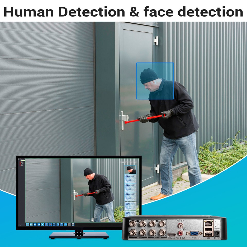 KERUI H.265+ 4CH/8CH DVR for Security Camera System Recorder with 500G ...