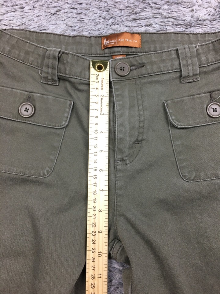 Lee Cropped Pants Womens Size 9/10 Green One True Fit | eBay