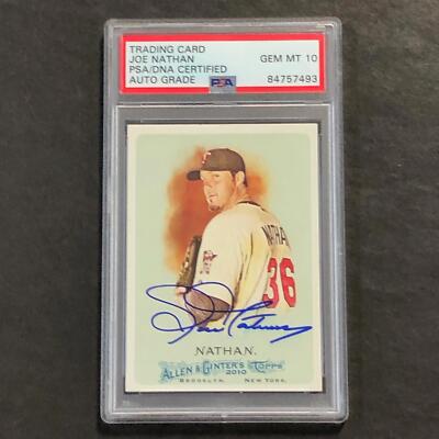 2010 Topps Allen & Ginter's #337 Joe Nathan Signed Card PSA Slabbed ...