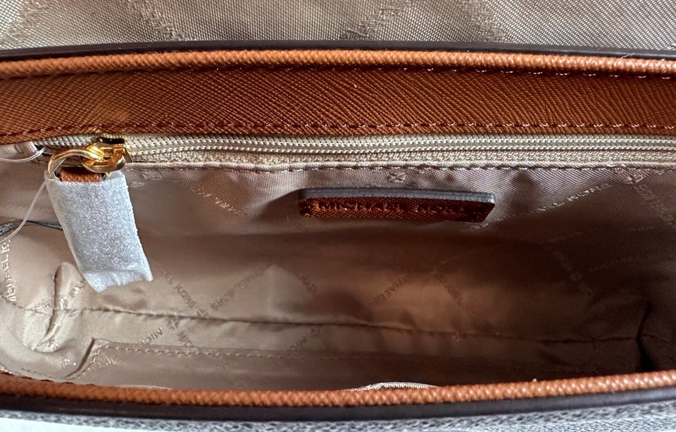 MICHAEL KORS Jet Set Medium MK Logo PVC Convertible Crossbody Pouchette ...