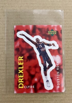 1997-98 NBA Upper Deck Stickers Clyde Drexler #40 🔥 Houston Rockets ...