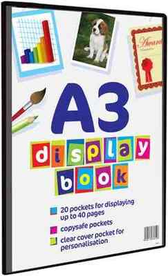 A3 Display Book 20 Pockets (40 Views) Hard Cover Presentation Folder ...