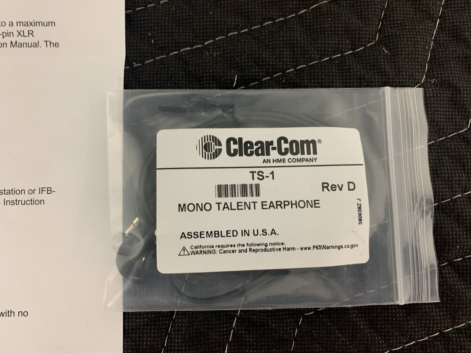 CLEAR-COM MONAURAL IFB TALENT RECEIVER - TR-50 | eBay