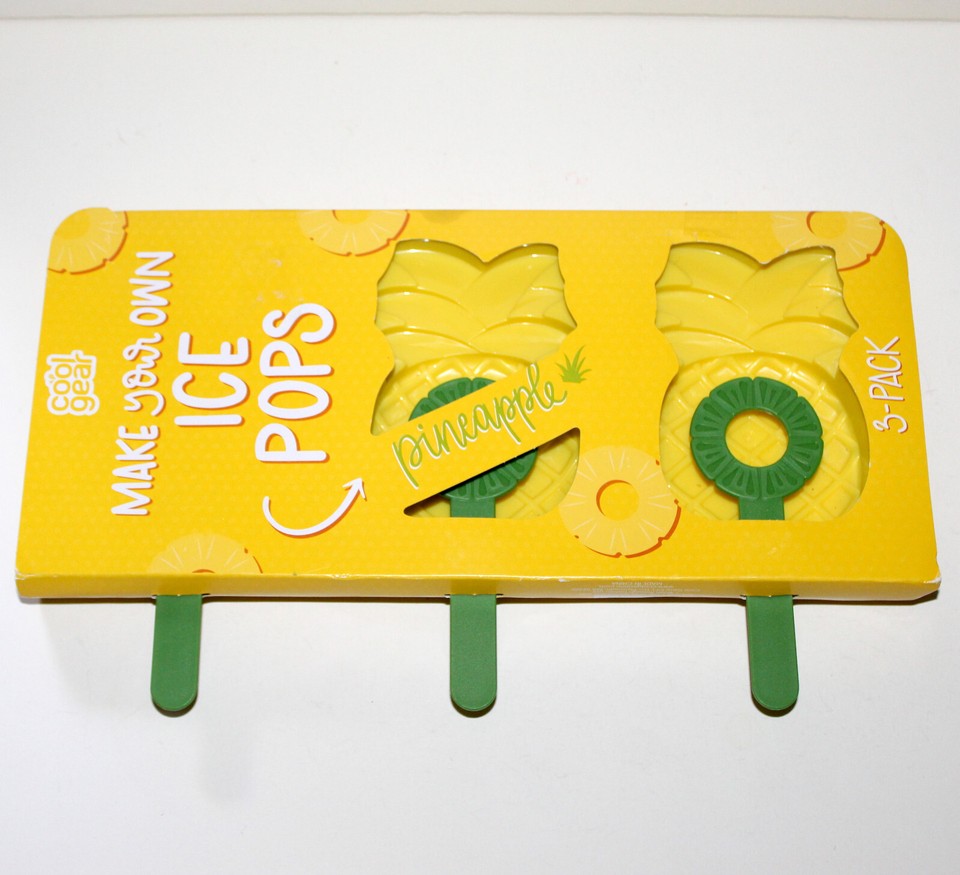 Pineapple Ice Pop tray molds 3 pack Cool Gear ice cream NEW yellow ...
