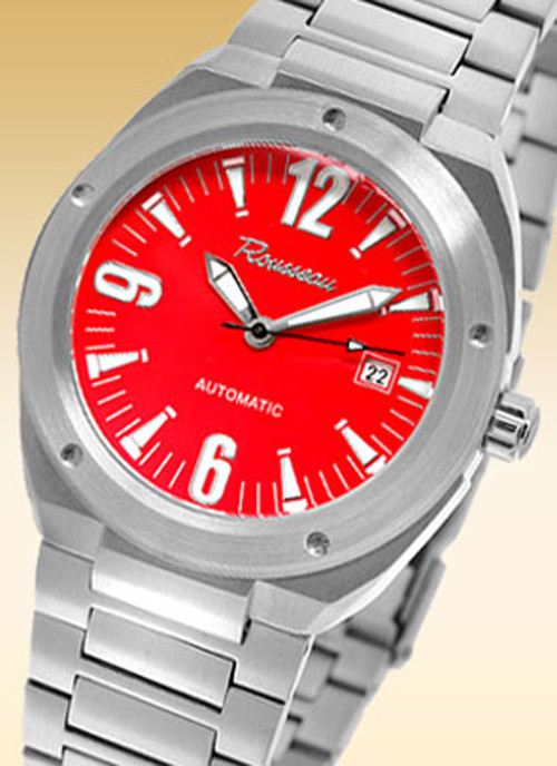 ROUSSEAU MOTIF MENS RED 21J AUTOMATIC WATCH NEW $895 | eBay