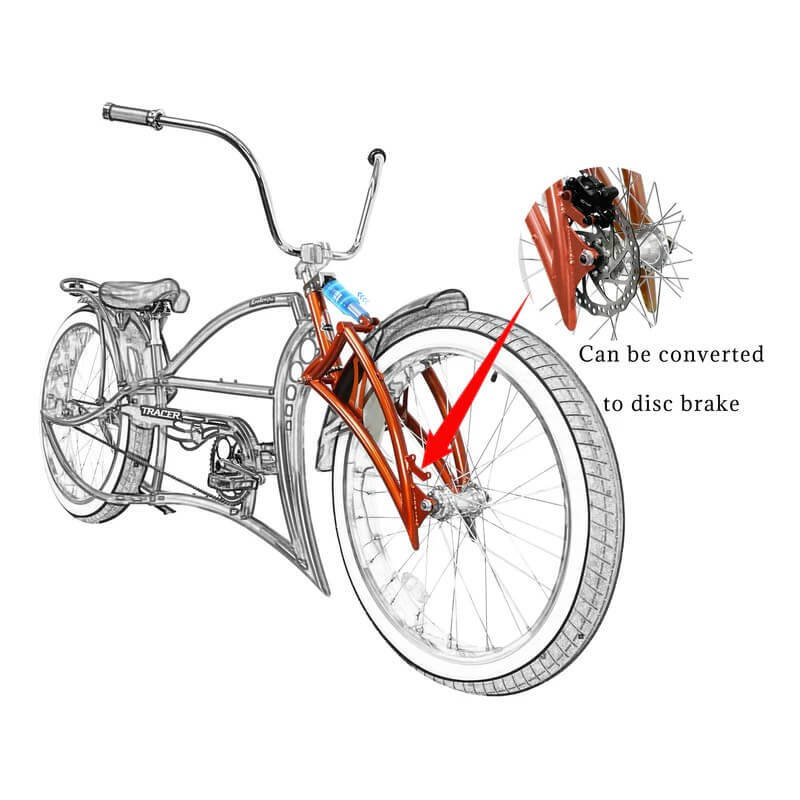 26" Single Speed Stretch Rear Rack Disc Brake Electric Compatible ...