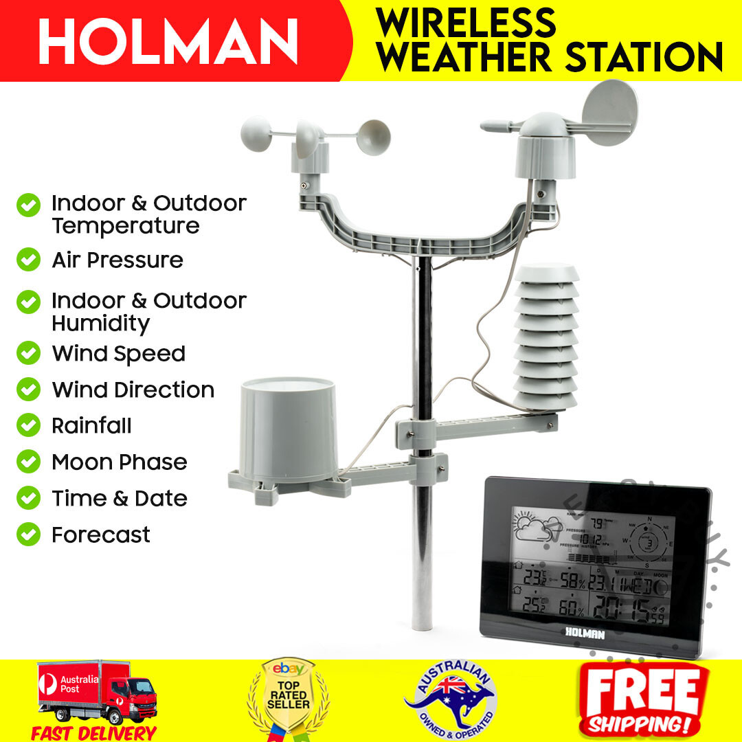 Holman iWeather Digital Weather Station Indoor Outdoor Wireless ...